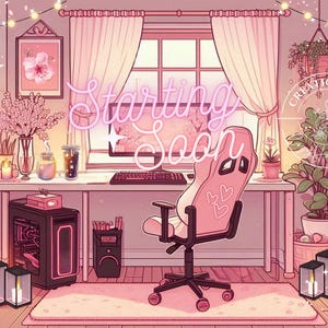 Pink Cherry Blossom Cozy Lo-fi Gaming Room | 6x Animated Twitch Stream ...