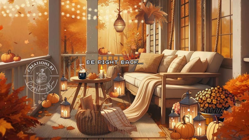 Cozy Autumn Porch Animated Stream Screens, Lo-fi Overlays (digital ...