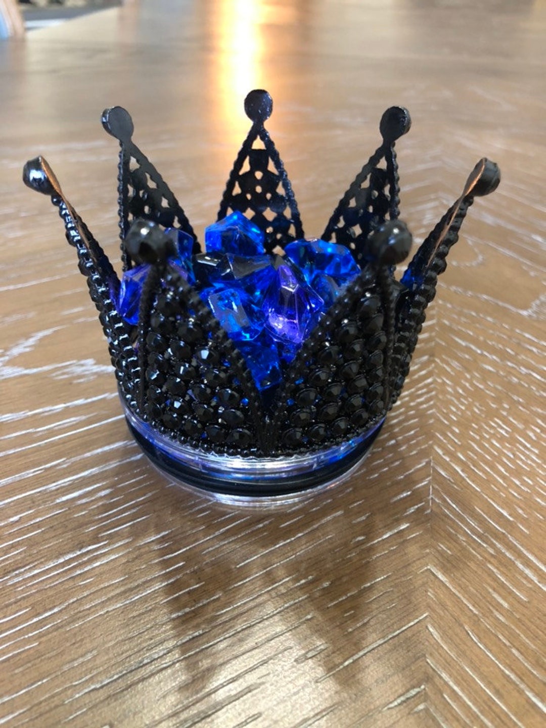 Black Crown With Fake Ice Gems, 20oz Tumbler Decorative Lid, 3-d Lid ...