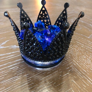 Black Crown With Fake Ice Gems, 20oz Tumbler Decorative Lid, 3-d Lid ...