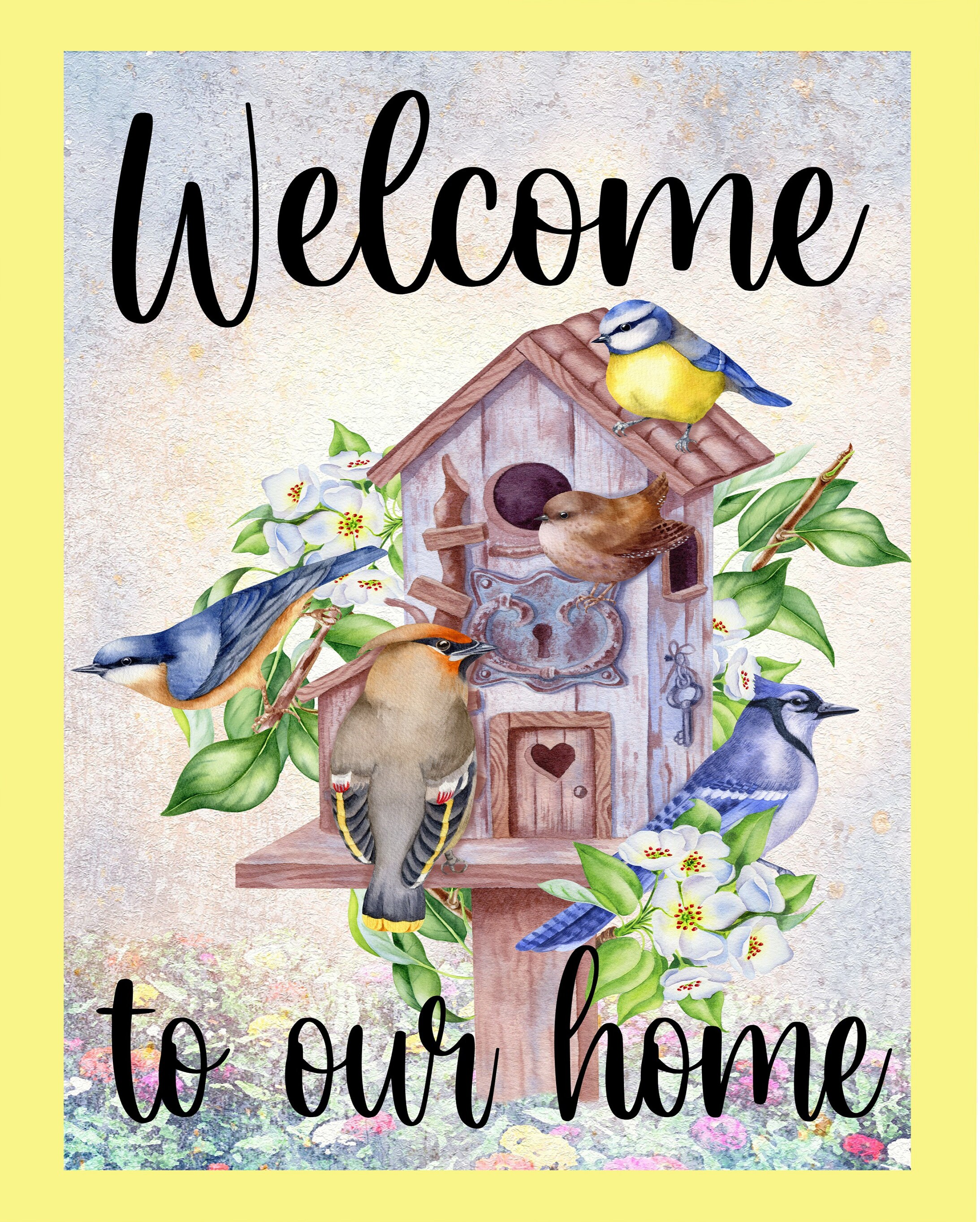 Welcome to Our Home Birdhouse 8x10 Wreath Sign - Etsy