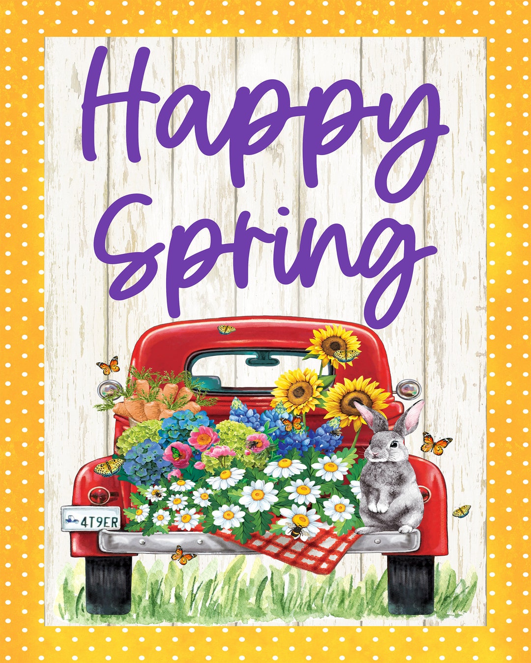 Happy Spring Red Truck 8x10 Wreath Sign - Etsy