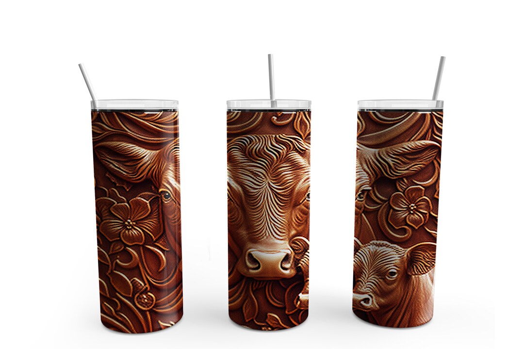 Woodgrain Effect Tumbler, Bull Rodeo Cup, Cowboy Tumbler, Southwest Cup ...