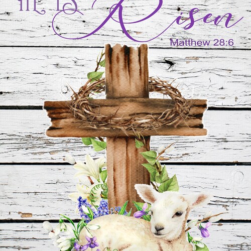 He is Risen Sign for Easter and Spring Wreaths Religious | Etsy