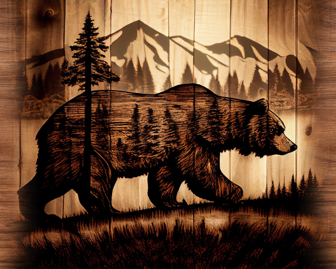 Faux Woodgrain Effect Bear Sign, Cabin Sign, 8x10 Inch Wreath Sign ...