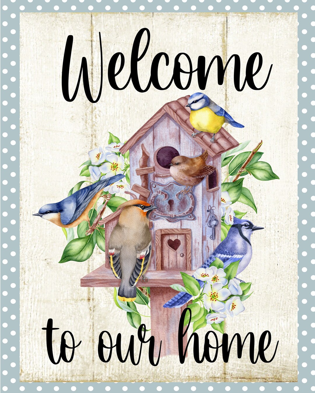 Welcome to Our Home Birdhouse 8x10 Wreath Sign - Etsy