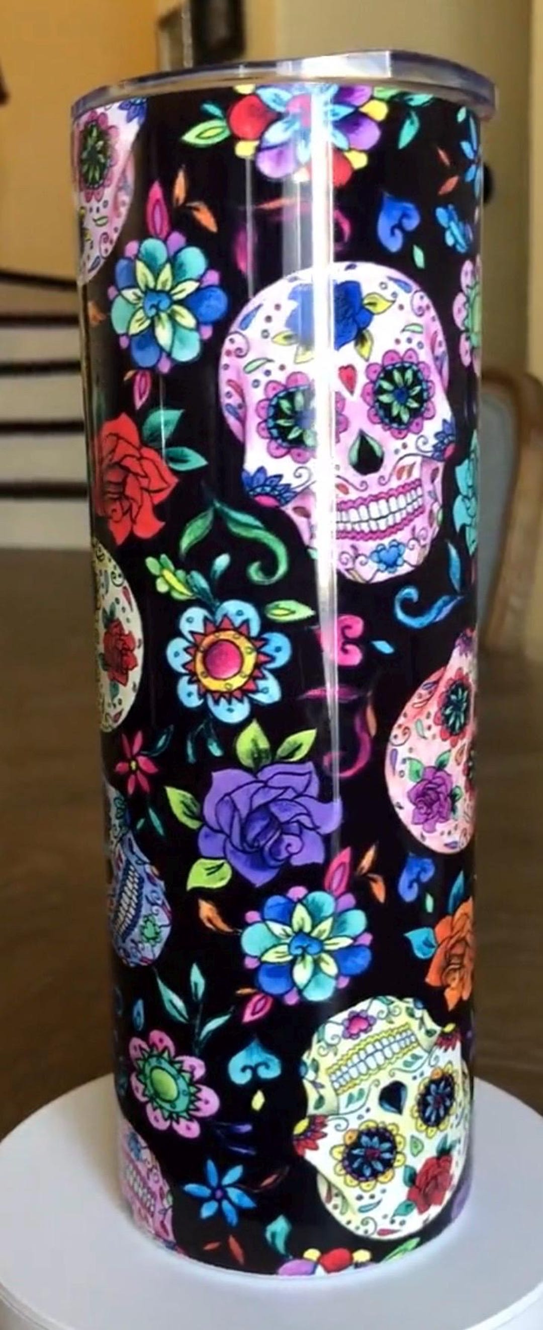 Sugar Skull All Over Print 20oz Tumbler - Etsy