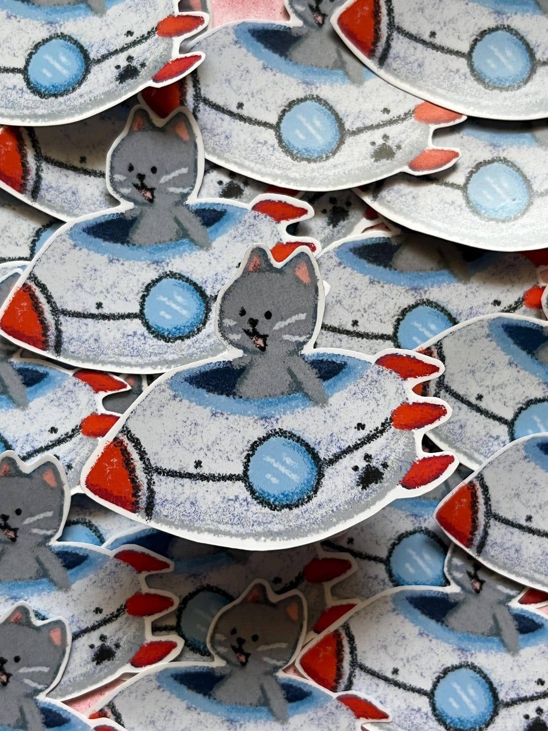 Space Cat Vinyl Sticker Decal | Die Cut Cat Sticker | Handmade Matte ...