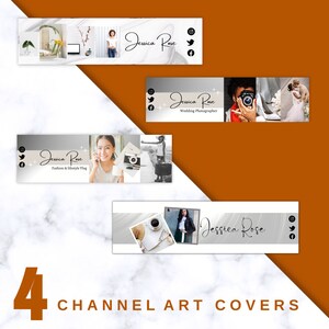 Gray Youtube Branding Kit Personalized Youtube Banner End Screen Intro ...