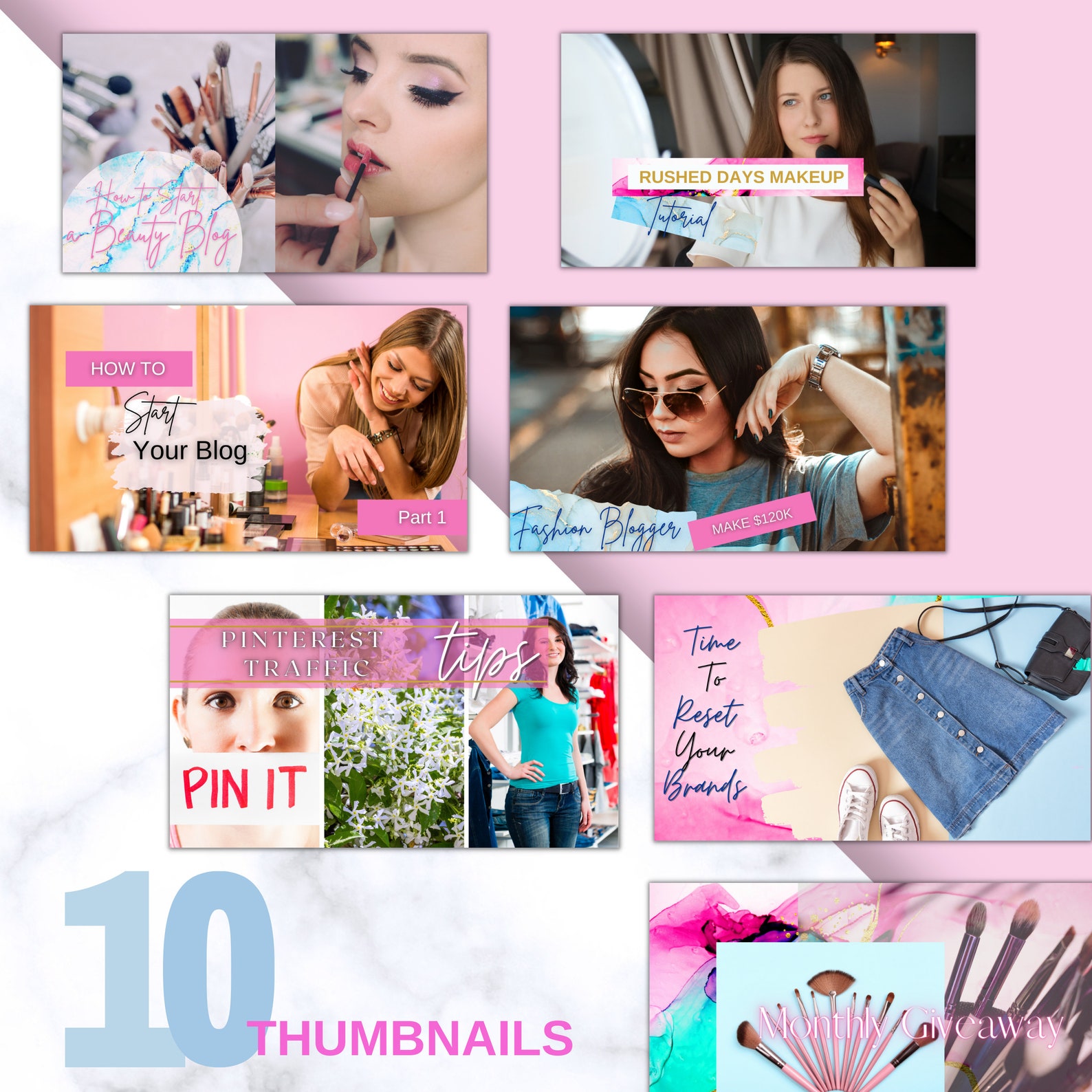 Youtube Branding Pink Blue End Screen Youtube Banners - Etsy