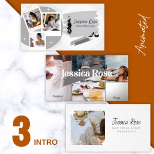 Gray Youtube Branding Kit Personalized Youtube Banner End Screen Intro ...