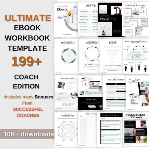 Editable Workbook Template Canva Online Course Workbook - Etsy