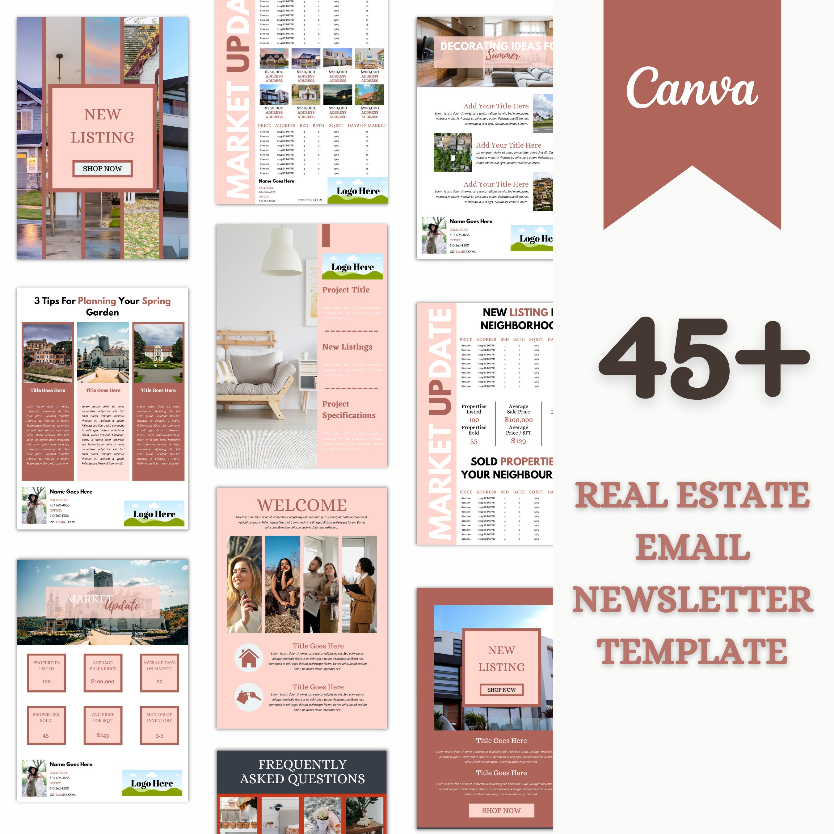 Real Estate Email Newsletter Template for Mailchimp, Email Marketing ...