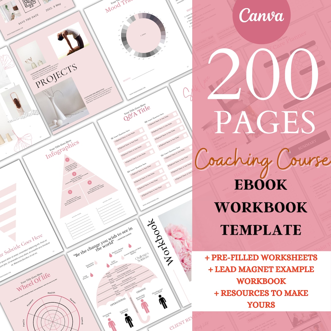 Course Ebook Template Workbook Template Canva Online Course Life ...