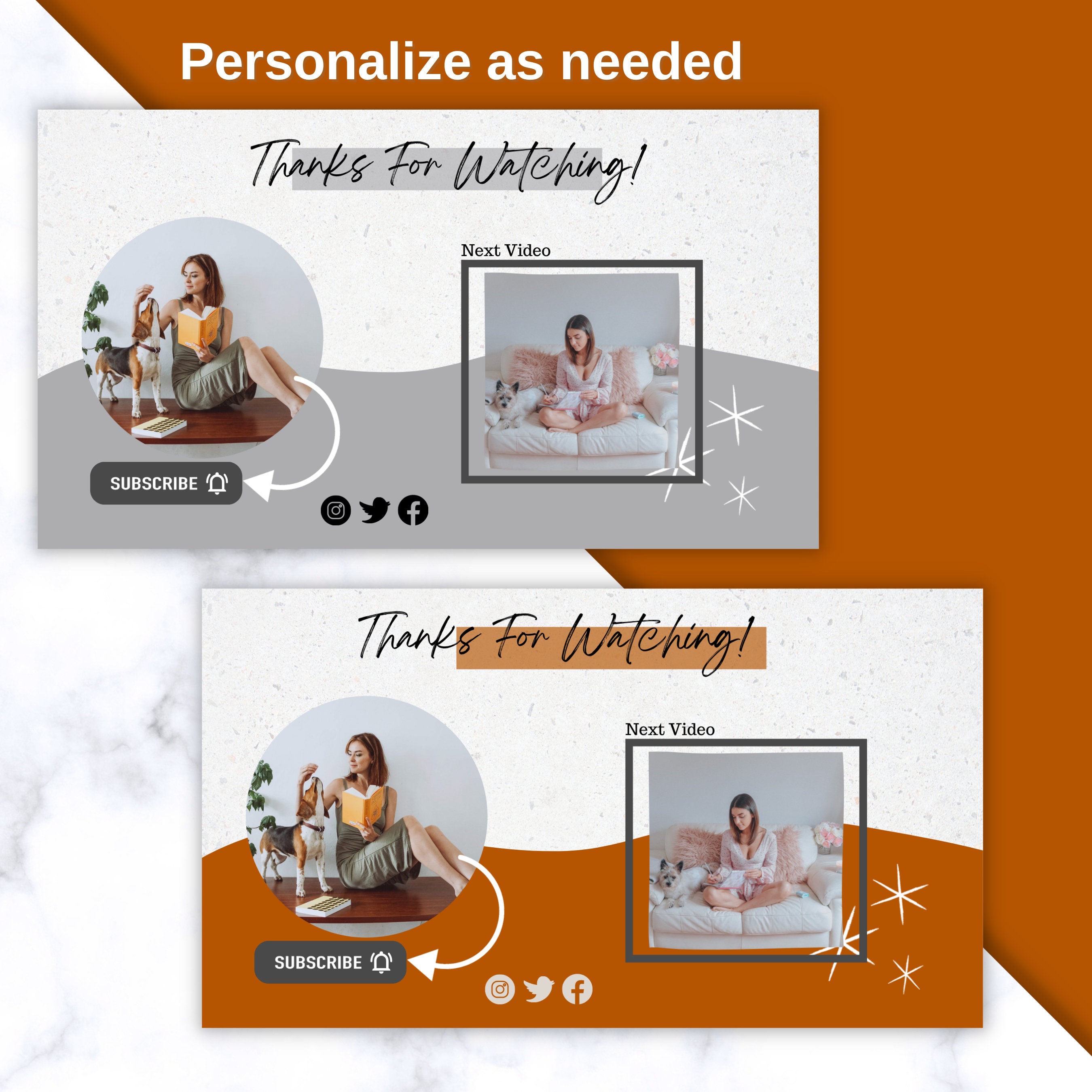 Gray Youtube Branding Kit Personalized Youtube Banner End - Etsy