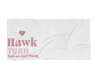 Hawk Tuah Beach Towel Minimalist Polyester and Cotton Fabric Beach ...