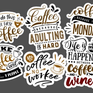 Coffee Stickers, Coffee Lovers Stickers, Stickers for Coffee Lovers ...