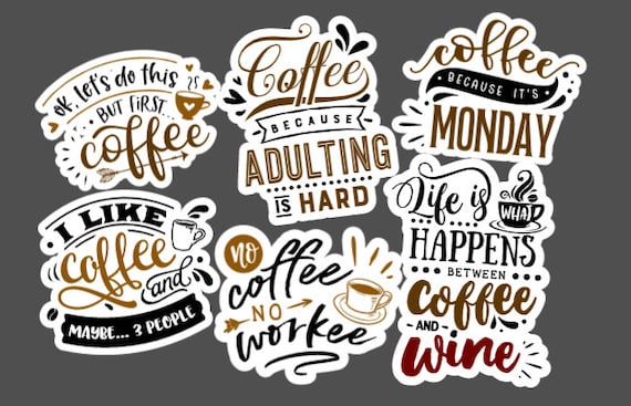 Coffee Stickers Coffee Lovers Stickers Stickers for Coffee | Etsy