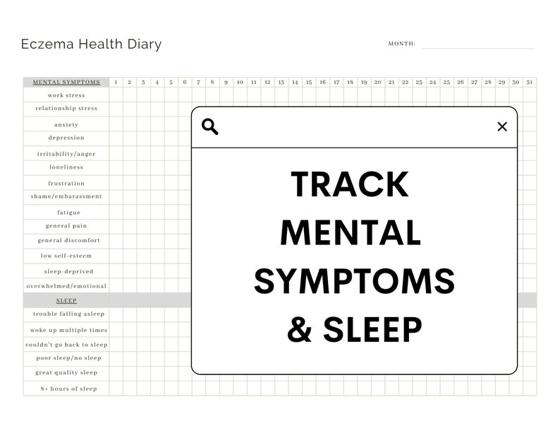 Ultimate Eczema Symptom Tracker Eczema Health Diary Printable Eczema ...