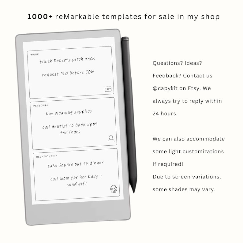 Remarkable Move Productivity Templates | to Do Lists, Brain Dump ...