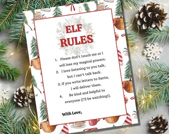 Christmas Elf Rules Printable - Etsy