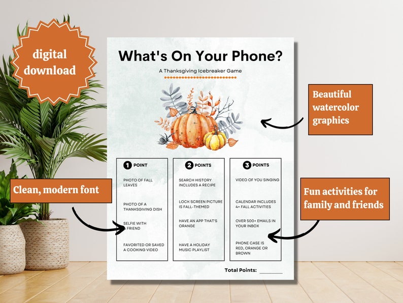 Thanksgiving Game Printables 2022 Thanksgiving Dinner Party Icebreakers ...