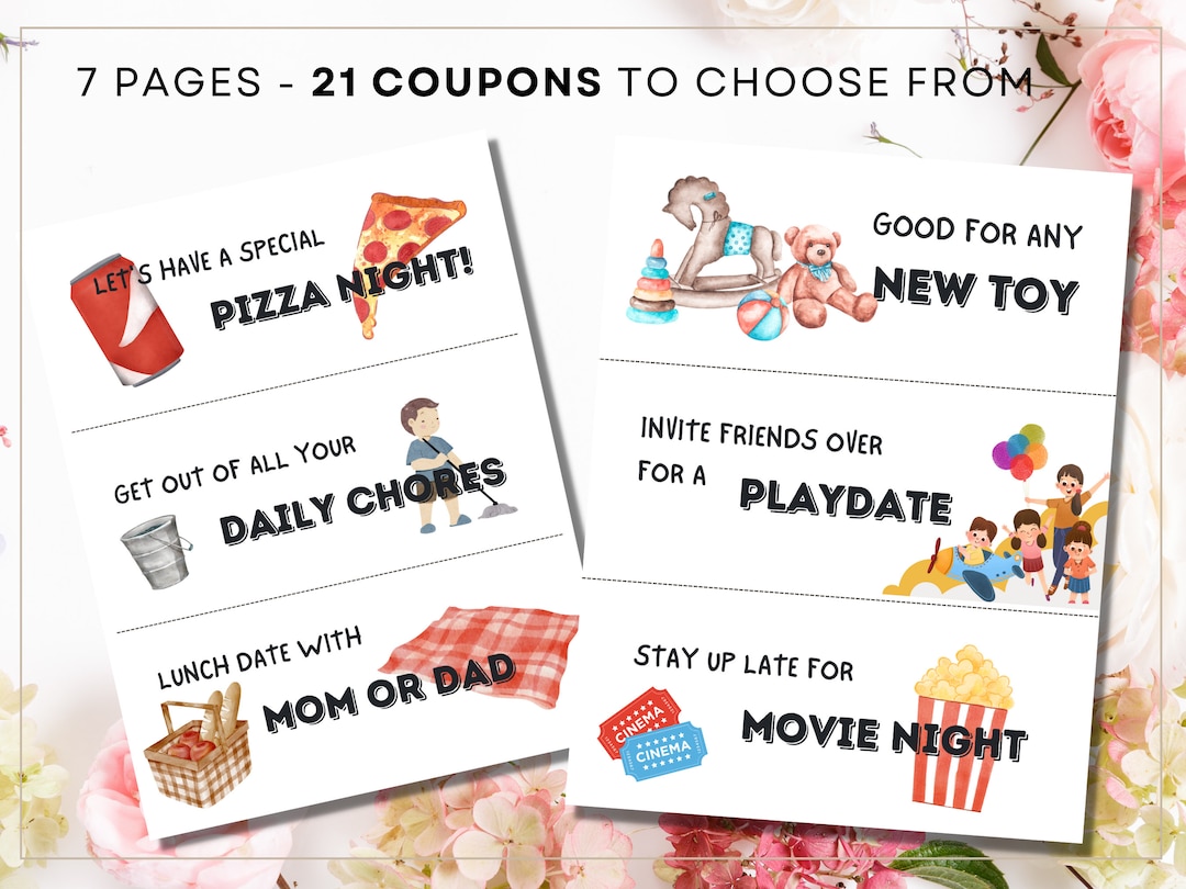 Coupon Book for Kids Gift Coupons for Kids Reward Coupon - Etsy