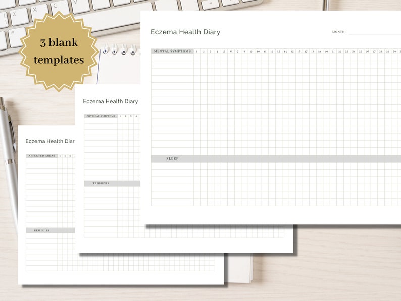 Ultimate Eczema Symptom Tracker Eczema Health Diary Printable Eczema ...