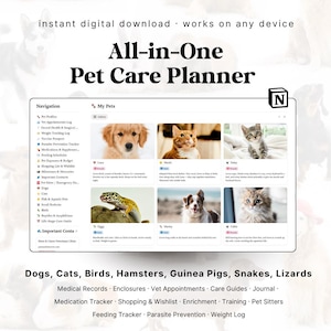 Notion Pet Dashboard - Etsy UK