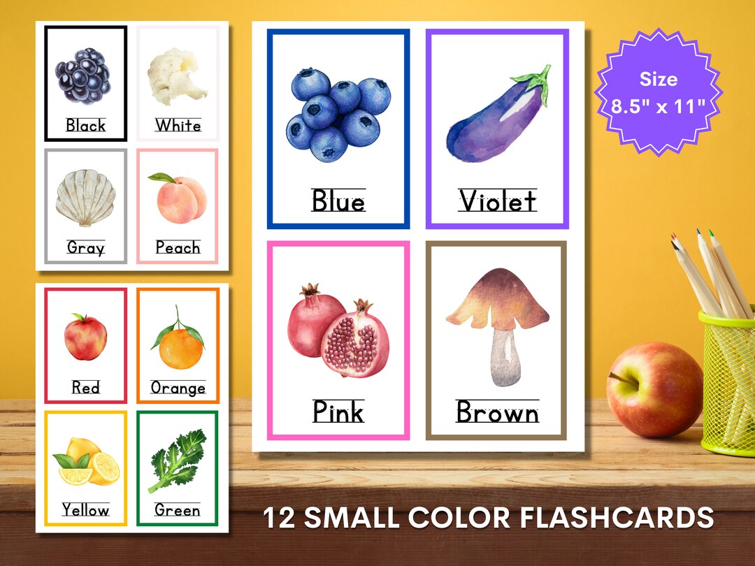 Pack of 23 Preschool Kindergarten Color Flashcards Color - Etsy