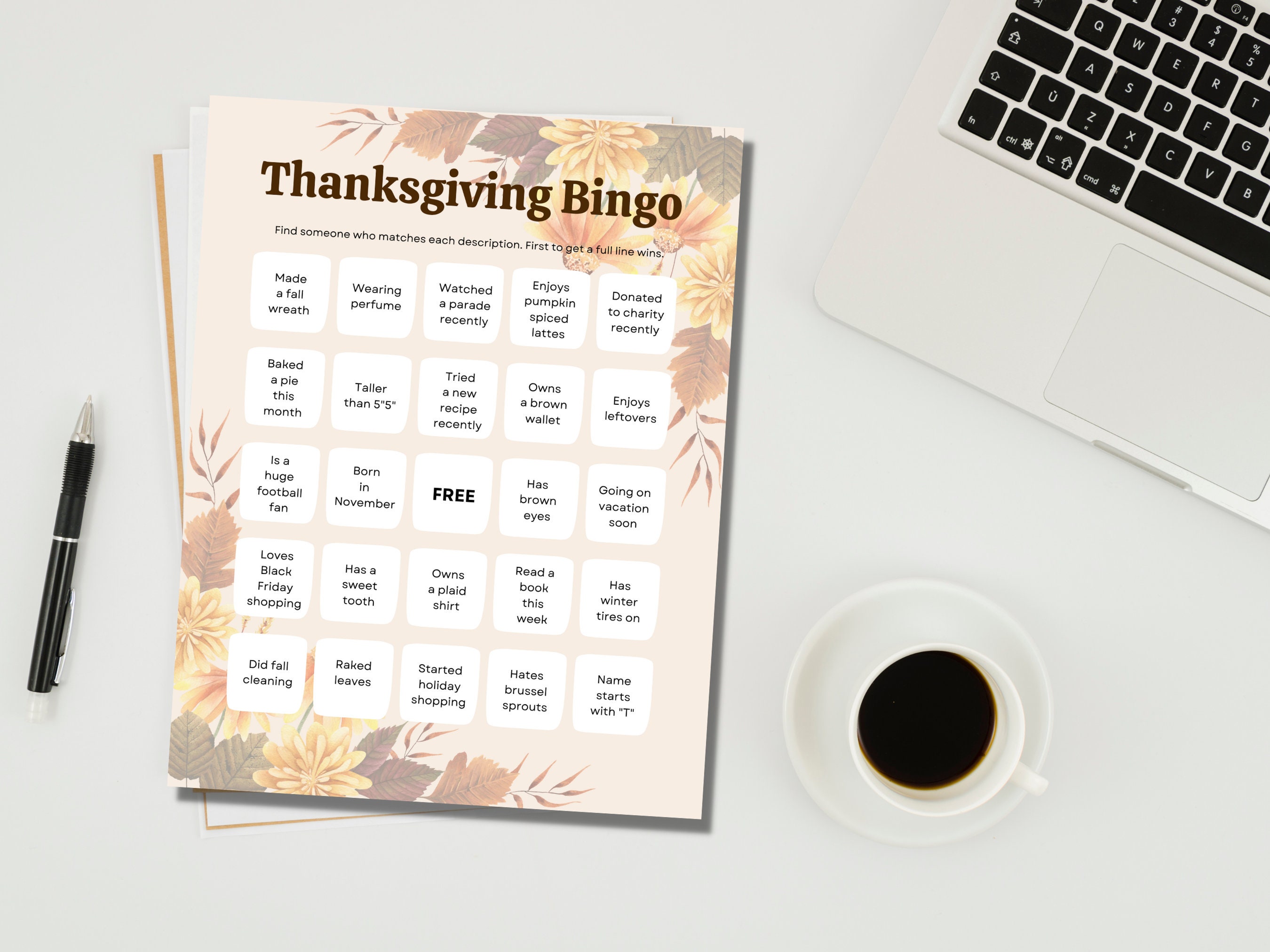 Thanksgiving Game Printables 2022 Thanksgiving Dinner Party Icebreakers ...