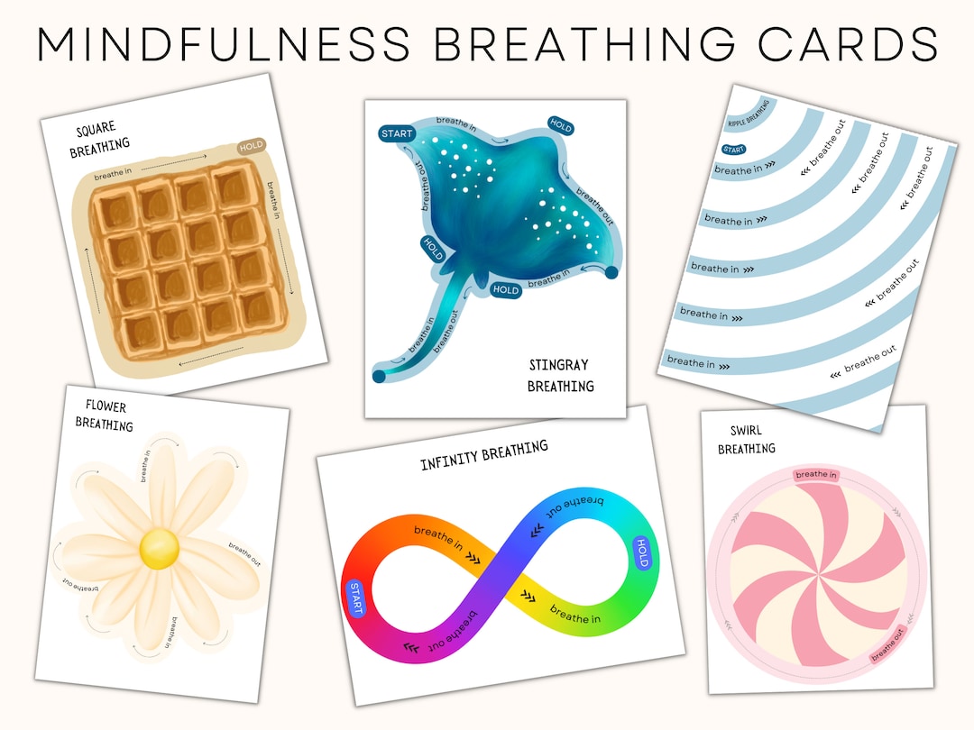 Mindfulness Breathing Exercises for Kids | 12 Breathing Cards | Calming ...