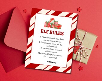 Christmas Elf Rules Printable - Etsy