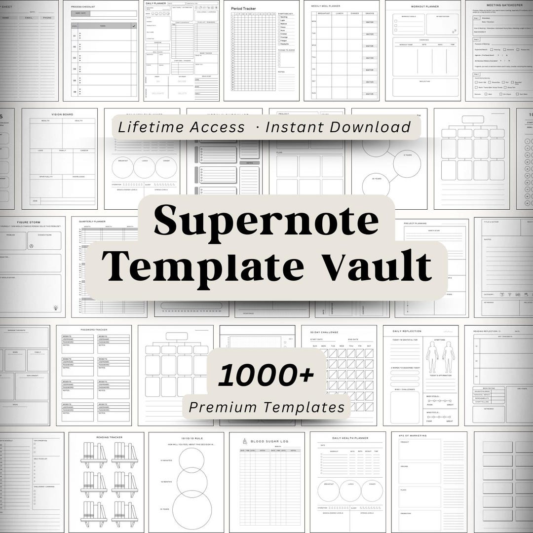 1000+ Supernote Template Vault | 2026 Edition | for Life, Work ...