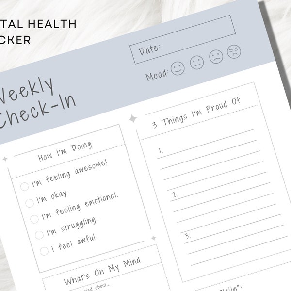 Therapy Check in Worksheet - Etsy