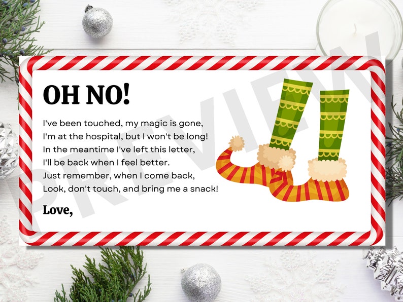 Elf Got Touched Letters | Christmas Elf Printable | Instant Download - Etsy