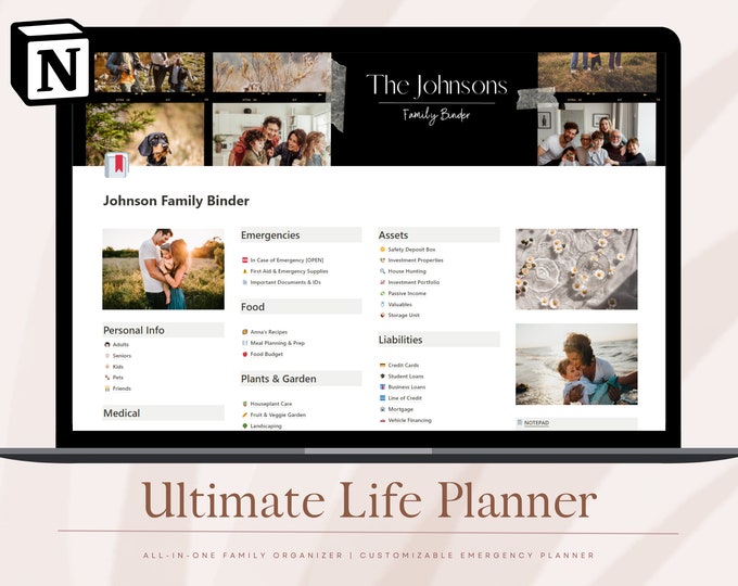 Notion Template Daily Schedule Planner Dark Mode | Notion Dashboard Notion Self Care Planner ...