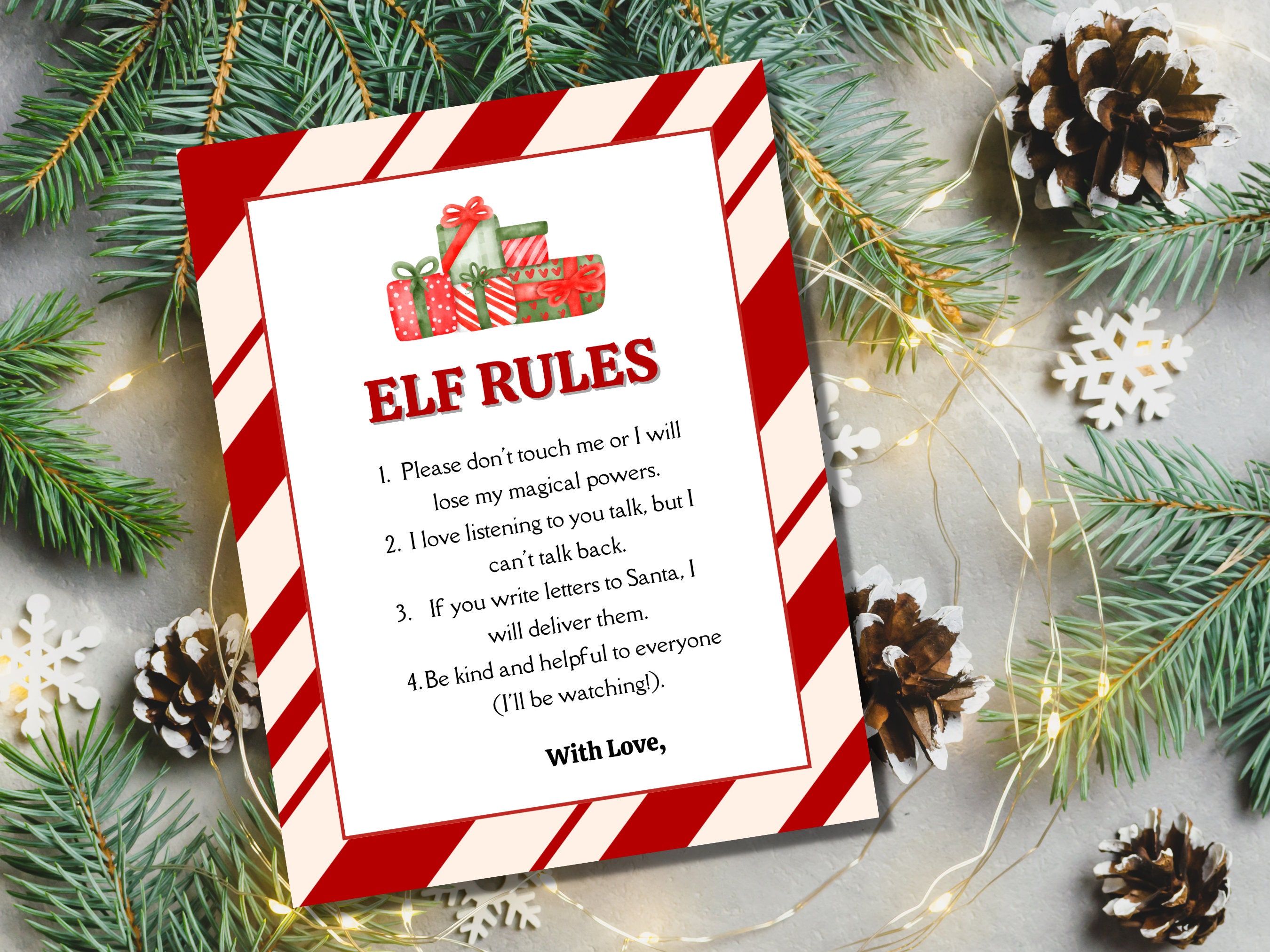 Elf Rules Sign Printable | Elf Arrival Shelf Rules | Christmas Elf ...
