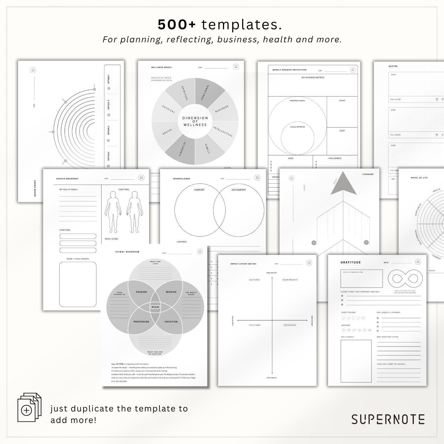 674 Supernote Template Vault | Business Diagrams, Trackers, To-do Lists ...