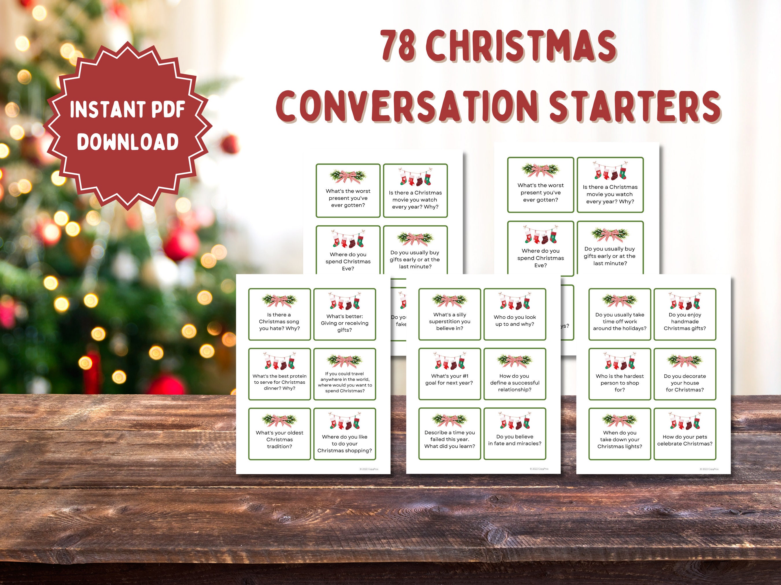 Christmas Conversation Cards | Family Friendly Conversation Starters ...