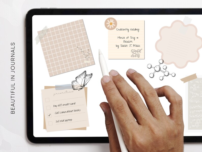 40 Aesthetic Goodnotes Sticky Notes Boho Digital Stickers iPad Stickers ...