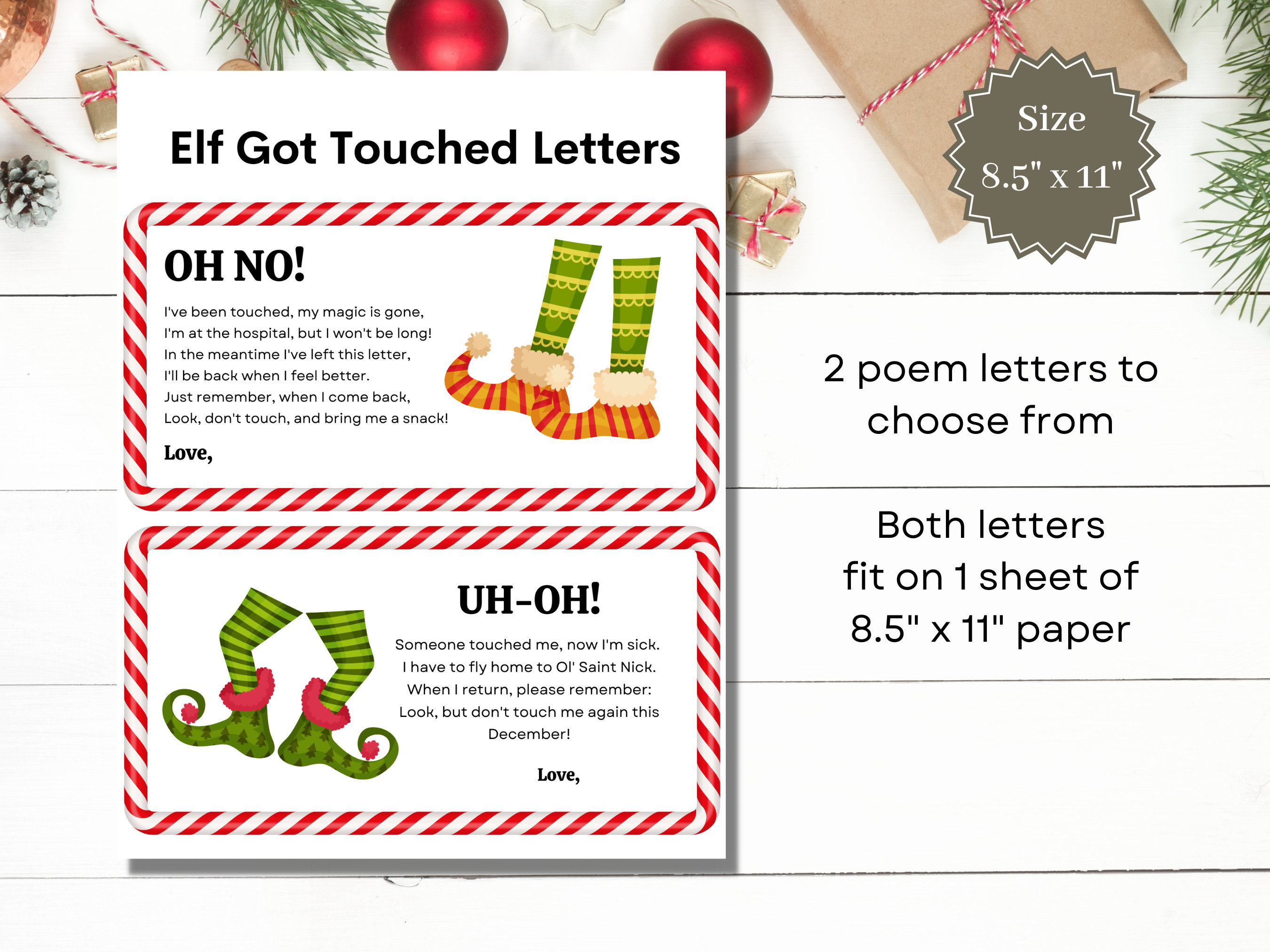 Elf Got Touched Letters | Christmas Elf Printable | Instant Download - Etsy