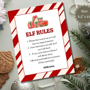 Elf Rules Sign Printable | Elf Arrival Shelf Rules | Christmas Elf ...