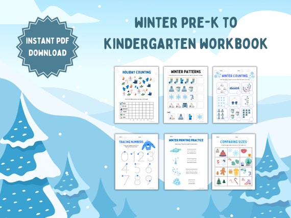 Pre-k Kindergarten Winter Christmas Workbook Instant Download - Etsy