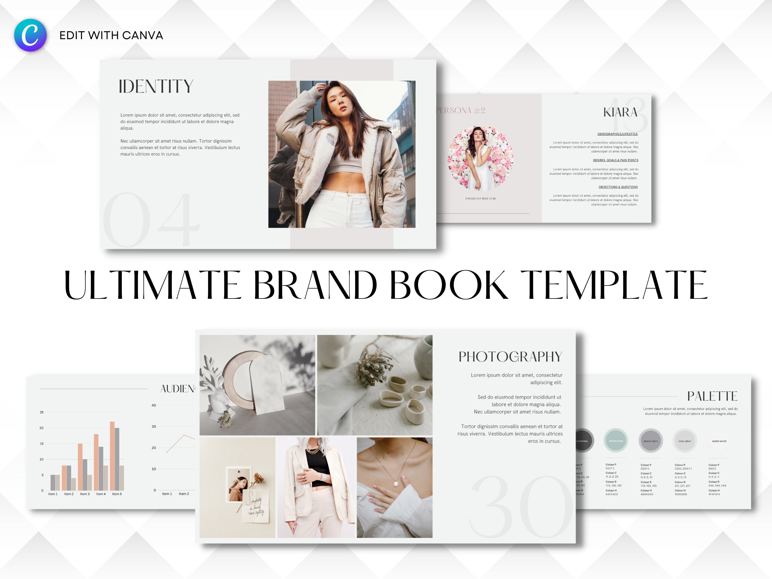 Ultimate Brand Book Template Brand Guidelines Canva Template Minimalist ...