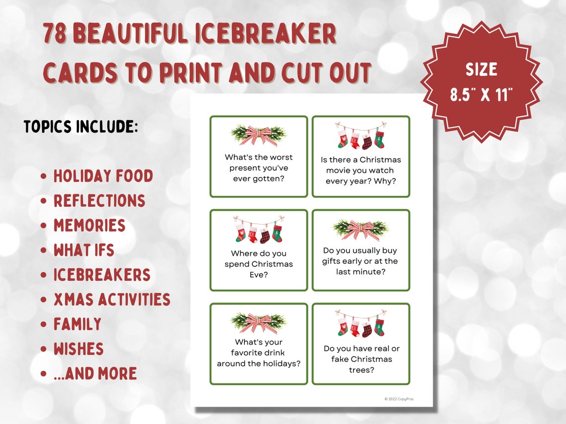 Christmas Conversation Cards | Family Friendly Conversation Starters ...