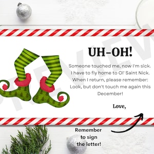 Elf Got Touched Letters | Christmas Elf Printable | Instant Download - Etsy