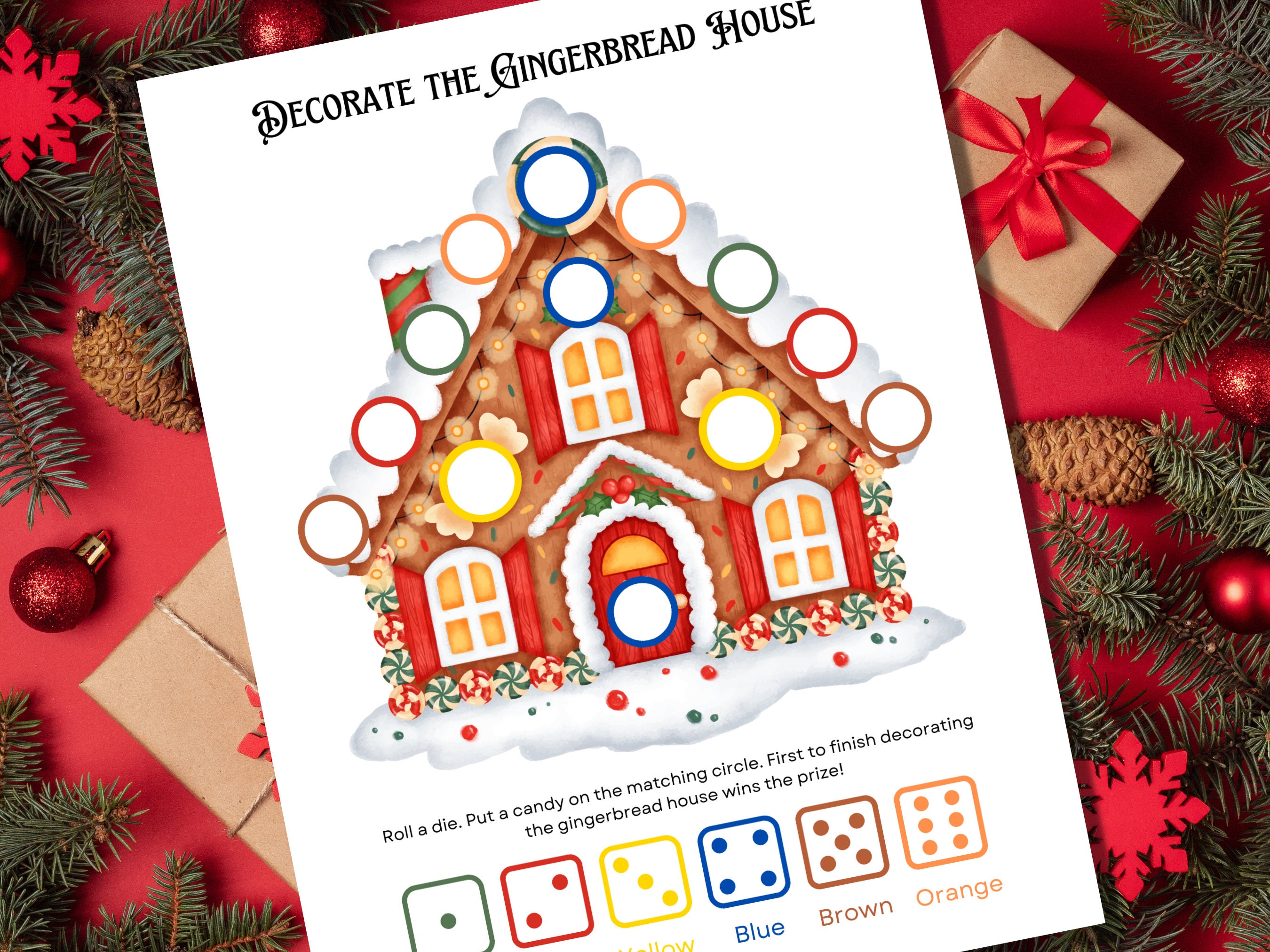 Decorate the Gingerbread House Printable Christmas Party Game - Etsy