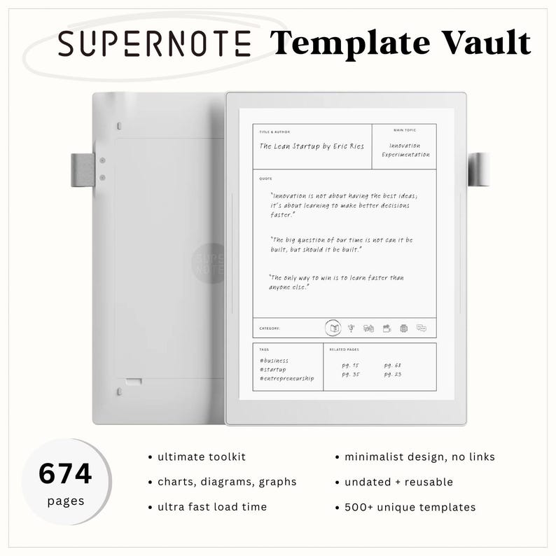 674 Supernote Template Vault | Business Diagrams, Trackers, To-do Lists ...