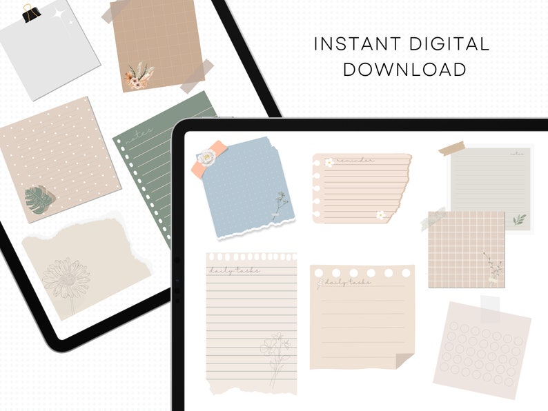 40 Aesthetic Goodnotes Sticky Notes Boho Digital Stickers iPad Stickers ...